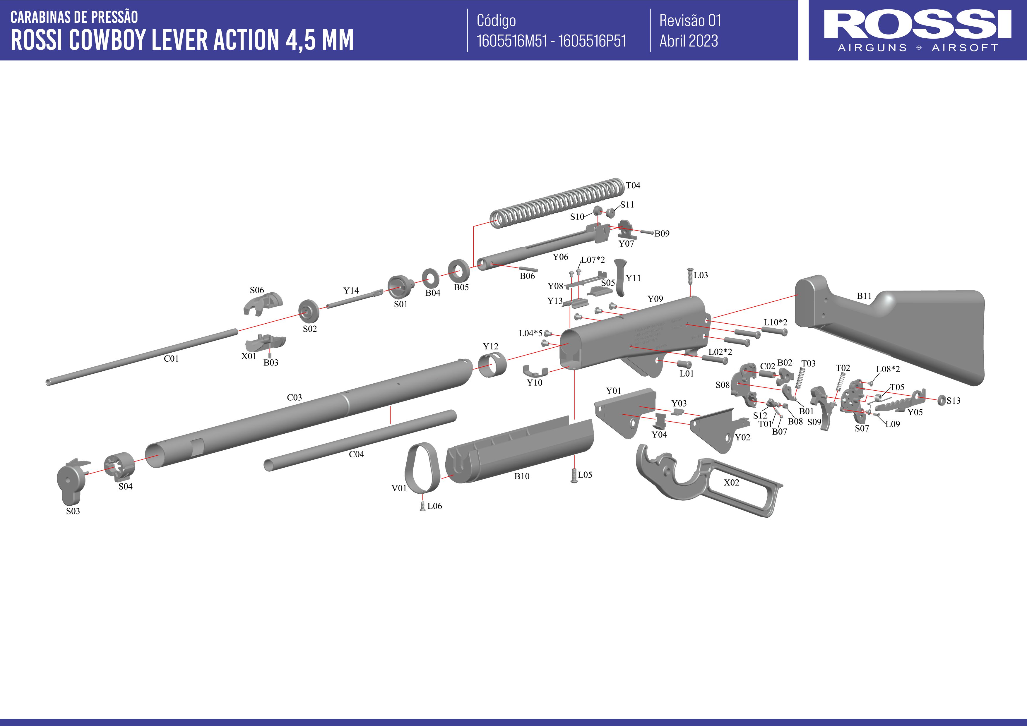 ROSSI COWBOY LEVER ACTION POLIMERO MOLA 4,5MM